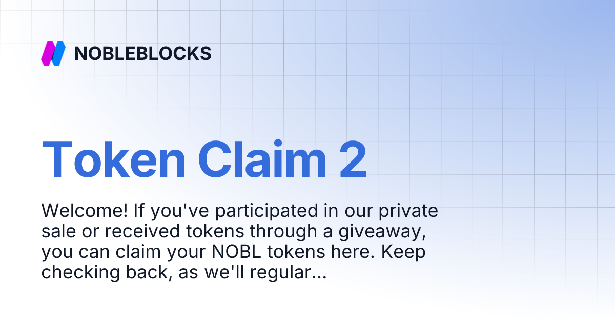 Token Claim 2 | NOBLEBLOCKS